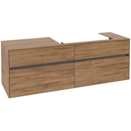 Villeroy & Boch Villeroy & Boch Collaro Waschbeckenunterschrank, 4 Ausz&uuml;ge, 1600 x 548 x 500 mm, Kansas Oak C02700RH