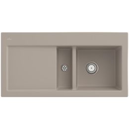 Villeroy & Boch Villeroy & Boch Einbausp&uuml;le Subway 60 1000x510mm Ablgarn. IB re aus Keramik Almond cplus, 671201AM 671201AM