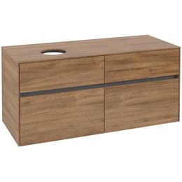 Villeroy & Boch Villeroy & Boch Collaro Waschbeckenunterschrank, 4 Ausz&uuml;ge, 1200 x 548 x 500 mm, Kansas Oak C04200RH