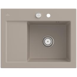 Villeroy & Boch Villeroy & Boch Einbausp&uuml;le Subway 45 Compact 650x510mm Exc-Garn. IB re aus Keramik Almond cplus, 33 331302AM