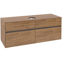 Villeroy & Boch Villeroy & Boch Collaro Waschbeckenunterschrank, 4 Ausz&uuml;ge, 1400 x 548 x 500 mm, Kansas Oak C04500RH