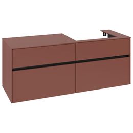 Villeroy & Boch Villeroy & Boch Waschtischunterschrank Collaro C08600 1400x548x500mm 4 Ausz. Waschtisch re Wine Red C08600AH