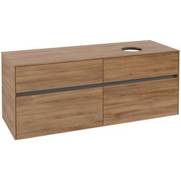 Villeroy & Boch Villeroy & Boch Collaro Waschbeckenunterschrank, 4 Ausz&uuml;ge, 1400 x 548 x 500 mm, Kansas Oak C04700RH