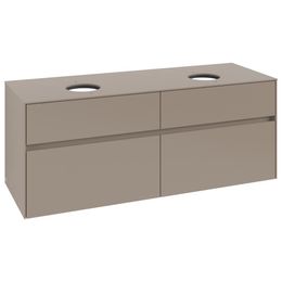 Villeroy & Boch Villeroy & Boch Waschtischunterschrank Collaro C04800 1400x548x500mm 4 Ausz. f&uuml;r 2 Waschtisch Taupe C04800VM