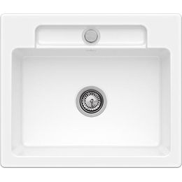 Villeroy & Boch Villeroy & Boch Einbausp&uuml;le Siluet 60 S flat 600x510mm Exc-Garn. TitanCeram Snow White cplus, 33462F 33462FKG
