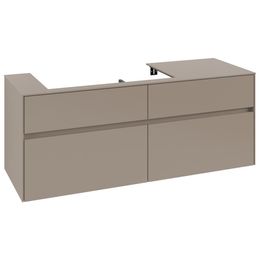 Villeroy & Boch Villeroy & Boch Waschtischunterschrank Collaro C08900 1400x 548x500mm 4 Ausz. Waschbecken li Taupe C08900VM