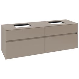 Villeroy & Boch Villeroy & Boch Waschtischunterschrank Collaro C13700 1600x548x500mm 4 Ausz. f&uuml;r 2 Waschtisch Taupe C13700VM