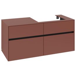 Villeroy & Boch Villeroy & Boch Waschtischunterschrank Collaro C08300 1200x548x500mm 4 Ausz. Waschtisch re Wine Red C08300AH