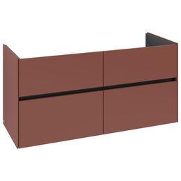 Villeroy & Boch Villeroy & Boch Waschtischunterschrank Collaro 1261x610x480mm 4 Ausz. Waschbecken mittig Wine Red C14700AH
