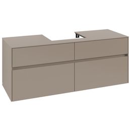 Villeroy & Boch Villeroy & Boch Waschtischunterschrank Collaro C07300 1400x548x500mm 4 Ausz. Waschtisch mittig Taupe C07300VM