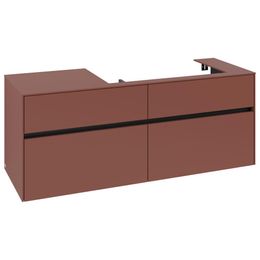 Villeroy & Boch Villeroy & Boch Waschtischunterschrank Collaro C09000 1400x548x500mm 4 Ausz. Waschtisch re Wine Red C09000AH