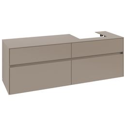 Villeroy & Boch Villeroy & Boch Waschtischunterschrank Collaro C07900 1600x 548x500mm 4 Ausz. Waschbecken re Taupe C07900VM