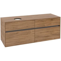 Villeroy & Boch Villeroy & Boch Collaro Waschbeckenunterschrank, 4 Ausz&uuml;ge, 1400 x 548 x 500 mm, Kansas Oak C04600RH