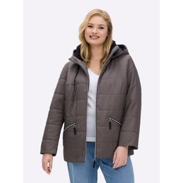 sheego Gro&szlig;e Gr&ouml;&szlig;en Steppjacke mit Wattierung, w&auml;rmend, taupe, Gr&ouml;&szlig;e 56 - Damen
