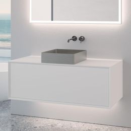 neoro n60 Unterschrank B: 120 cm mit 1 Auszug, Waschtisch B: 40 cm edelstahl geb&uuml;rstet,, BN0735BS+BN0757WM,