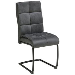 Livetastic Schwingstuhl, Dunkelgrau, Metall, Textil, U-Form, 38x97x45 cm, Esszimmer, St&uuml;hle, Esszimmerst&uuml;hle, Schwingst&uuml;hle