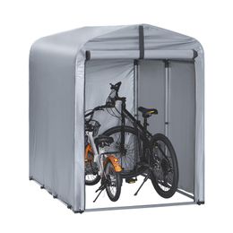sobuy FAHRRADGARAGE wetterfest f&uuml;r 1-2 Fahrr&auml;der, 120x163x176cm, Silber-Eisen