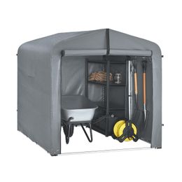 sobuy FAHRRADGARAGE Grau, 159x165x219cm