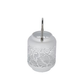 Laterne Metall wei&szlig; 18 cm