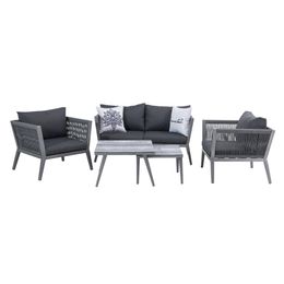 Mandalika Loungem&ouml;belset 'Namaste' Aluminium anthrazit 5-teilig