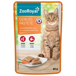 ZooRoyal Katzennassfutter 'Genuss Pastete H&uuml;hnchen & Kalb & Jul. Karotten' 85 g