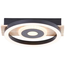 Brilliant LED-Deckenleuchte 'Maureen' holzfarben/schwarz &Oslash; 20 cm