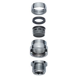 Schnellkupplung-Adapter mit Strahlregler verchromt 1/2" M22/M24