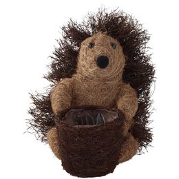 Deko-Pflanzgef&auml;&szlig; 'Igel' Rebenge&auml;st und Rattan Korb naturfarben 32 x 30 x 28 cm