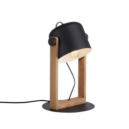 Just Light Tischleuchte 'Cup' holzfarben/schwarz 1-flammig 23 x 38cm