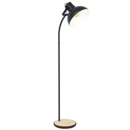 Eglo Stehleuchte 'Lubenham' E27 schwarz/holzfarben 160 cm