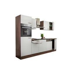respekta K&uuml;chenzeile mit E-Ger&auml;ten 'Oliver' wei&szlig;/eichefarben 280 cm