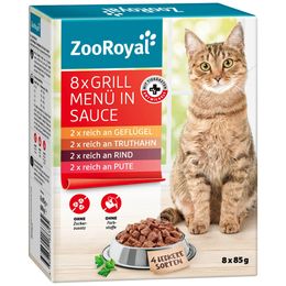 ZooRoyal Katzennassfutter 'Grill Men&uuml; in Sauce Multipack' 8 x 85 g