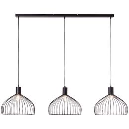 Brilliant Pendelleuchte 'Blacky' schwarz 127 x 34 cm 3-flammig