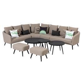 Loungem&ouml;belset 'Riviera' Aluminium beige 6-teilig