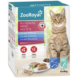 ZooRoyal Katzennassfutter 'Multipack Genuss Pastete Fisch' 8 x 85 g