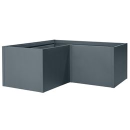 Eck-Hochbeet 'Twin-Wall' anthrazit 180 x 76 x 180 cm