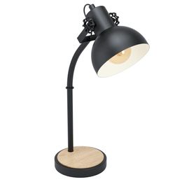 Eglo Tischleuchte 'Lubenham' E27 schwarz/holzfarben 57 cm