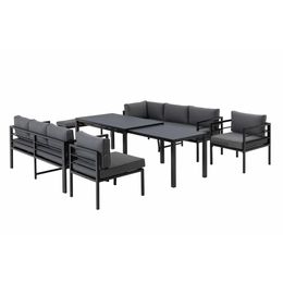 Mandalika Loungem&ouml;belset 'Portland' Aluminium grau 6-teilig