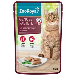 ZooRoyal Katzennassfutter 'Genuss Pastete Rind & Truthahn & Spinat' 85 g