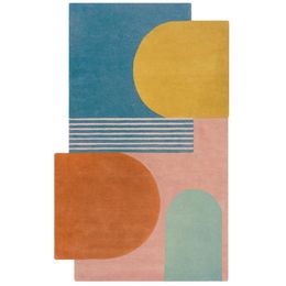 Wollteppich handgeschnitzt Bunt 150 x 240 cm - HALLEIN KADIMA DESIGN
