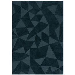 Wollteppich Hoch-Tief Petrol 160 x 230 cm - DEBEN KADIMA DESIGN
