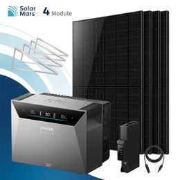 Solarmars&reg; 2000W Balkonkraftwerk mit Speicher, Anker SOLIX Solarbank 4 E5000 Pro,5kWh - Mit Flachdachhalterung
