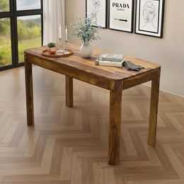 FineBuy Esstisch Sheesham Massivholz 120cm Rechteckiger Esszimmertisch K&uuml;chentisch