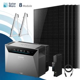 Solarmars&reg; 4000W Balkonkraftwerk mit Speicher, Anker SOLIX Solarbank 4 E5000 Pro,5kWh - Mit Balkonhalterung
