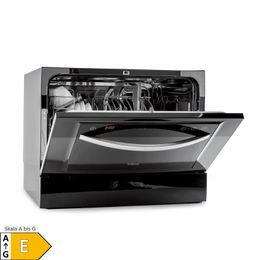 Klarstein Havasia UV 6 Luminance Geschirrsp&uuml;ler UV Glasfront freistehend 1380W Schwarz