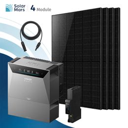 Solarmars&reg; 2000W Balkonkraftwerk mit Speicher,Anker SOLIX Solarbank 4 E5000 Pro + 1xBP2700 Erweiterungsakku, 4x500W Solarmodule - Ohne Halterung