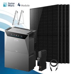 Solarmars&reg; 2000W Balkonkraftwerk mit Speicher,Anker SOLIX Solarbank 4 E5000 Pro + 1xBP5000 Erweiterungsakku, 4x500W Solarmodule - Mit Balkonhalterung