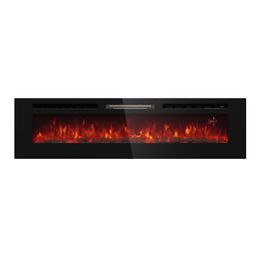 Klarstein Galeras 178 Elektrischer Wandkamin 1800W LED Schwarz 178 x 47 x 13 cm