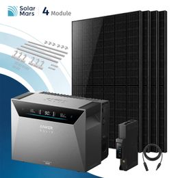 Solarmars&reg; 2000W Balkonkraftwerk mit Speicher, Anker SOLIX Solarbank 4 E5000 Pro,5kWh - Mit Ziegeldachhalterung