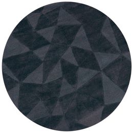 Wollteppich Hoch-Tief Anthrazit &Oslash;160 cm - DEBEN KADIMA DESIGN